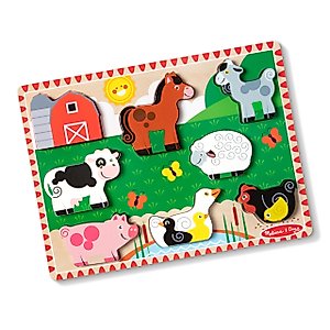Melissa & Doug Farm Wooden Chunky Puzzle (8 pcs) - FSC Certified