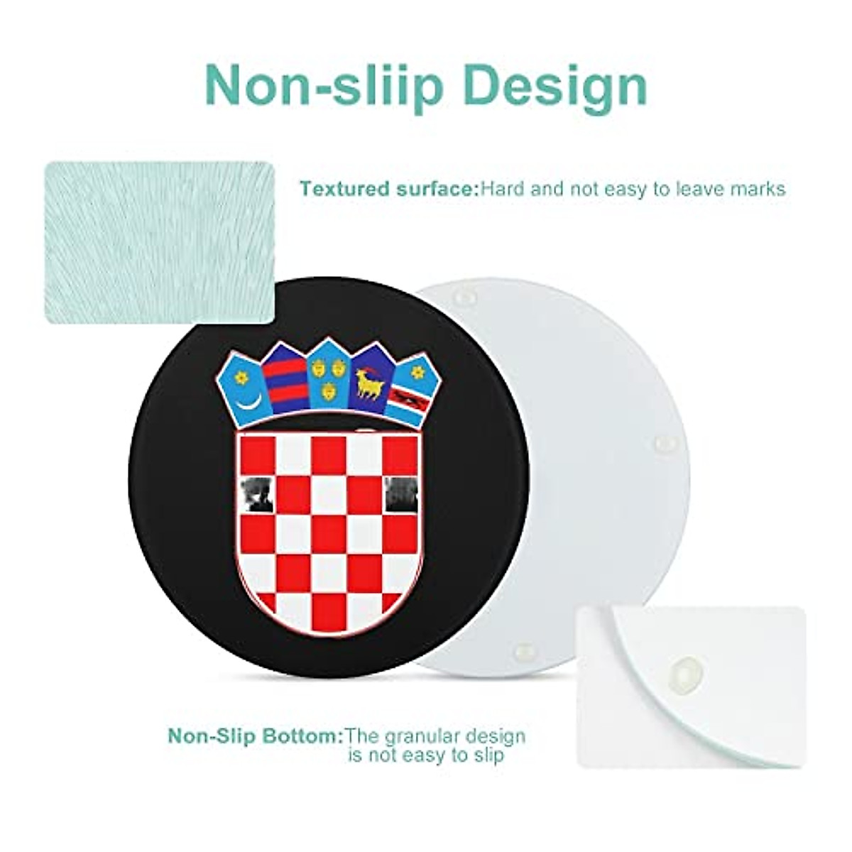 Croatia National Emblem Cutting Board Tempered Glass Chopping Board for Kitchen Hotel