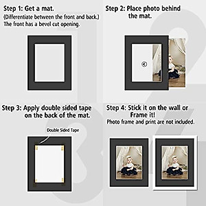 Golden State Art, Pack of 10 16x20 Black Picture Mats with White Core Bevel Cut for 11x14 Pictures