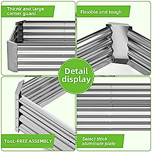 Raised Garden Bed Outdoor Aluminum Planter Box Kit for Vegetables Flower Herb, 2 Sets, 38x38x12 in