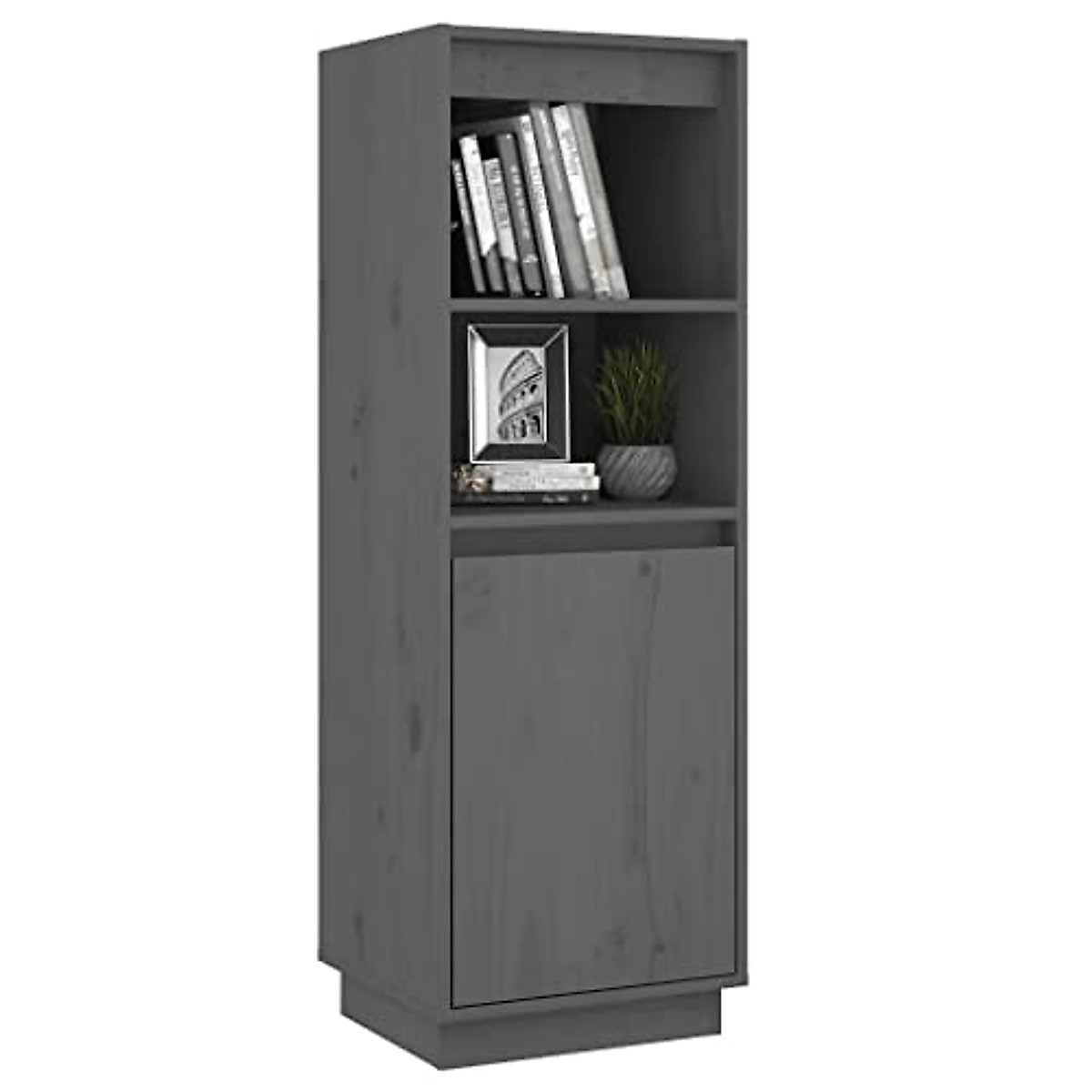 vidaXL Highboard Gray 14.6"x13.4"x43.3" Solid Wood Pine