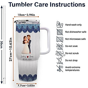 Custom 40oz Tumbler with Handle – Valentine's stargazing-Personalized Couple Gift for Anniversary Wedding Gift, Birthday, Mother's Day, Valentine’s Day lDx6Sg