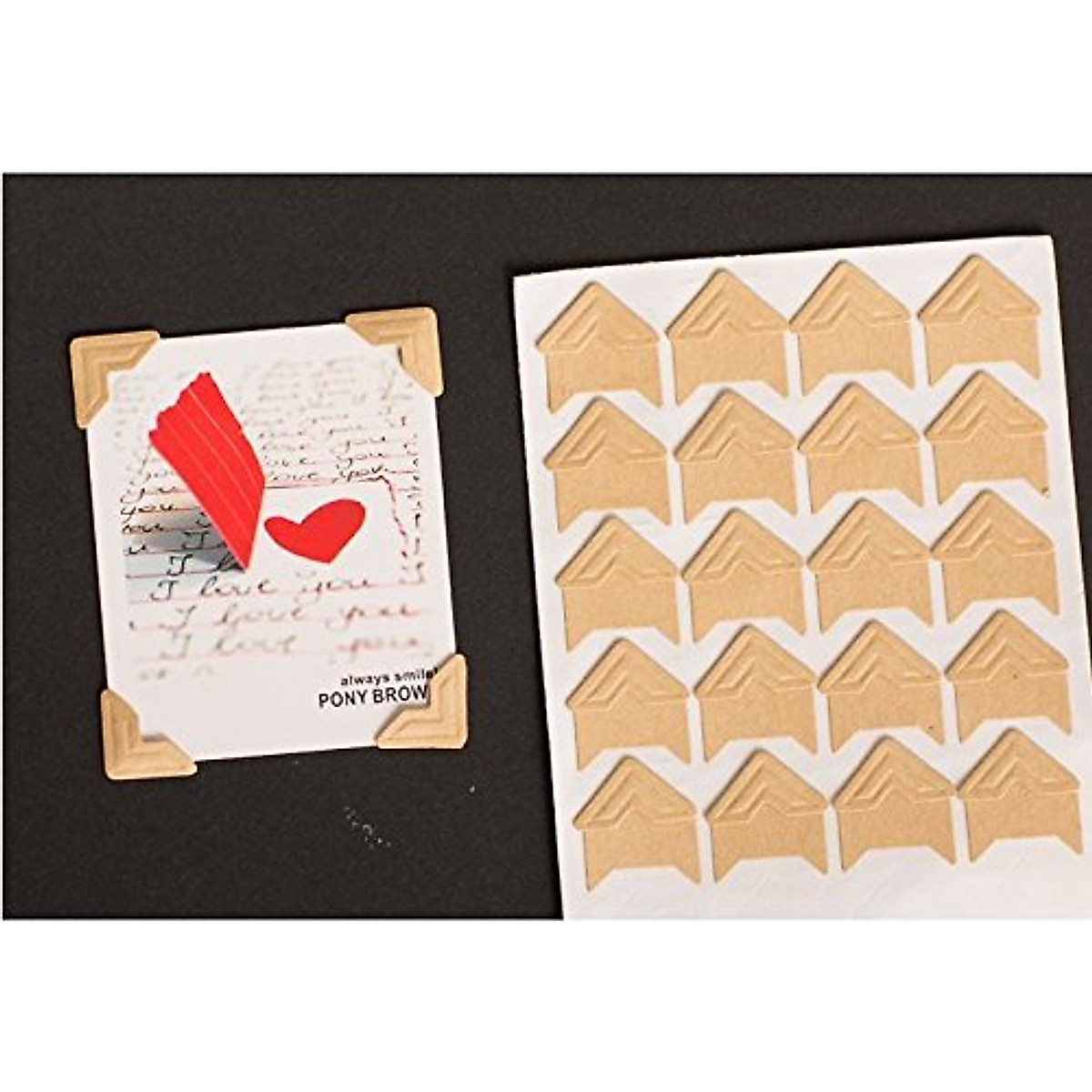 360 Count Self-Adhesive Acid Free Photo Corners Scrapbooks Memory Books(Kraft)