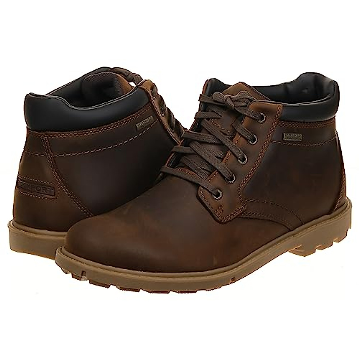 Rockport mens Rugged Bucks Waterproof chukka boots, Boston Tan, 9 US