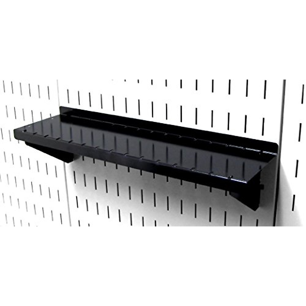 Wall Control Pegboard Shelf 4in Deep Pegboard Shelf Assembly for Wall Control Pegboard and Slotted Tool Board – Black