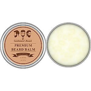 The Gentlemen's Beard Premium Cedarwood Beard Balm - Leave-in Conditioner & Softener - All Natural - Styles, Strengthens, Thickens & Softens Promoting Healthier Beard & Mustache Growth