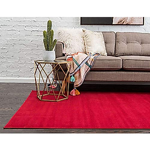 Unique Loom Williamsburg Collection Area Rug - Solid (4' 1" x 6' 1" Rectangle, Burgundy)