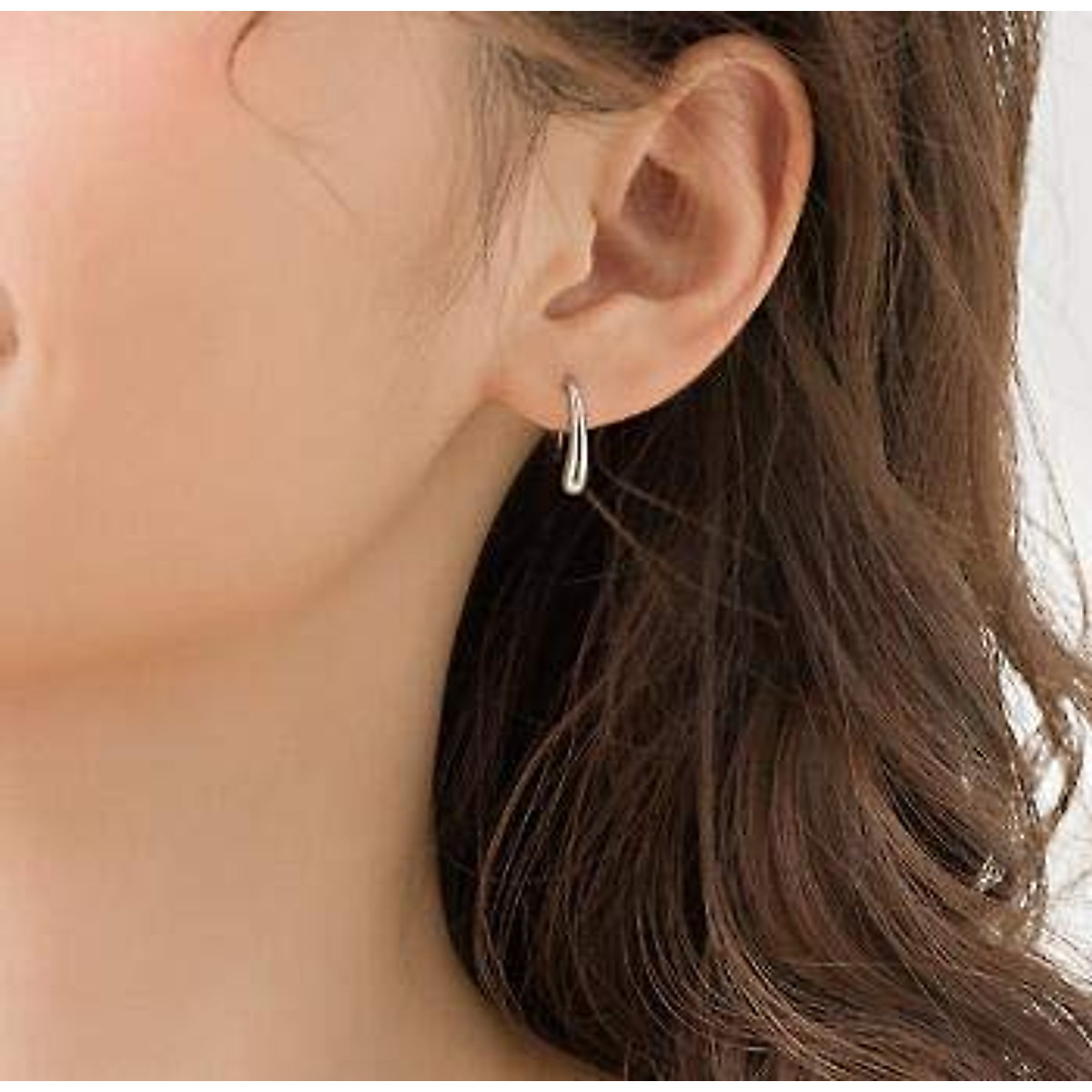 Women Fashion Teardrop Back Earrings,Small Sterling Sliver Plated Classic Dangle Hoop Earring Thread Drop Earrings