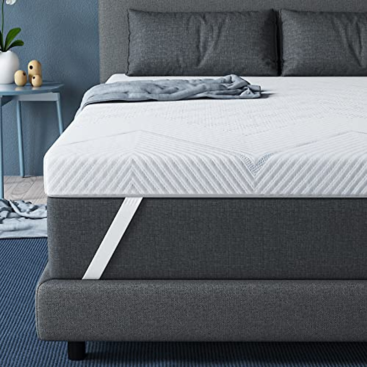 BedStory 3 Inch Memory Foam Mattress Topper Full Size, Firm Pain-Relief & Motion-Isolation Bed Topper, Enhanced Cooling Gel Infused Cooling Pad, Skin-Friendly Cover Non-Slip, Bed RV Elder Adult Kid