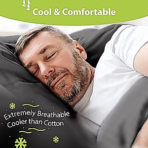 BAMPURE 4Pcs - 100% Viscose Derived from Bamboo Sheets Full Size Sheets Set - Super Soft Viscose Bamboo Cooling Sheets for Hot Sleepers - Up to 16’’ Deep Pocket - Luxury Series Full Sheet Set (S Gray)