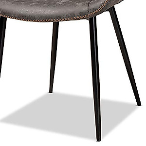 Baxton Studio Dining Chairs, Grey/Brown/Black