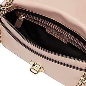 Calvin Klein Soft Lock Lamb Leather Small Convertible Crossbody Shoulder Bag, Pale Rose