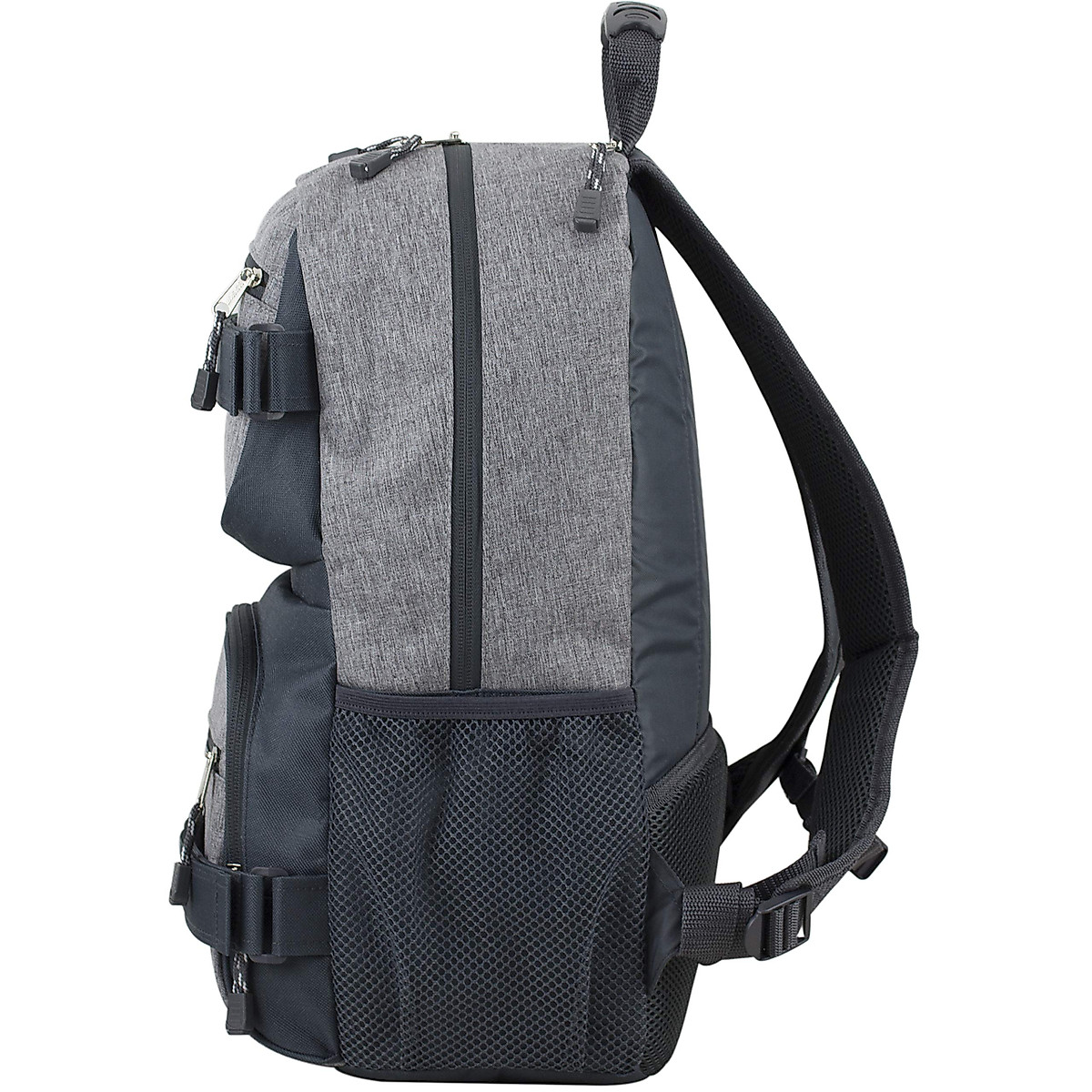 Eastsport Travel Skateboard Backpack Double Strap Laptop Bag Multi-Sport Design for Men and Women, Graystone Chambray