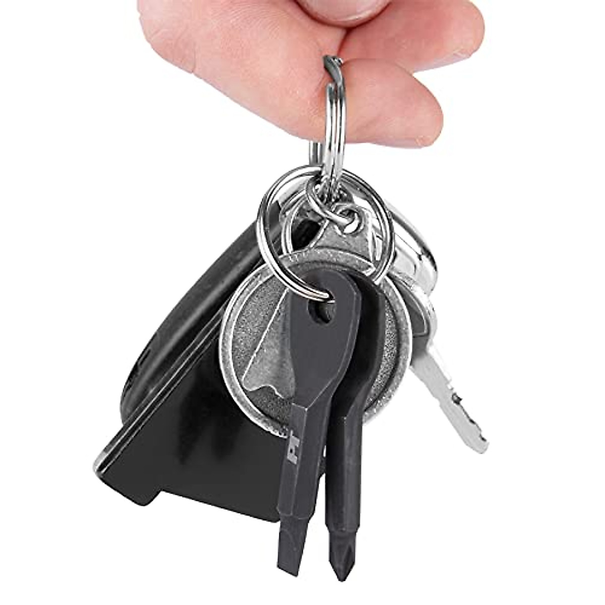 Performance Tool 20234 Keychain Screwdriver Sets: Flat Head Screwdriver Phillips Screwdriver Set, Outdoor Portable Carry-on Emergency Screwdriver Kit, Nut Driver Tools (Black)