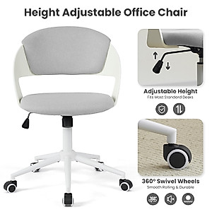 HYLONE Kids Desk Chair Set of 2, Cute Study Chair for Boys Girls Height Adjustable, Swivel Computer Task Student Chairs for Growing Teen, Office Chair for Home/School/Office, Grey