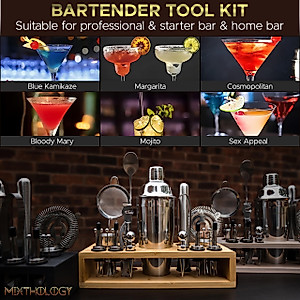 Mixology Bartender kit | 31 Piece Professional Bartender Set by Mixthology - bar Tools, Accessories, and bar Sets for The Home by Bartenders. Gift The Perfect Cocktail Shaker