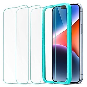 ESR Tempered-Glass Screen Protector Compatible with iPhone 14 Plus and iPhone 13 Pro Max, with Easy Installation Frame, Military-Grade Protection, Ultra Tough, Scratch Resistant, 3 Pack