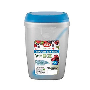 Snips Porta Yogurt | Contenitore Refrigerato Con Cucchiaino | Lunch Box | Contenitori per Cibi | 0,5 LT | Colore Azzurro | Coperchio con Chiusura di Sicurezza | Made In Italy | Bpa Free
