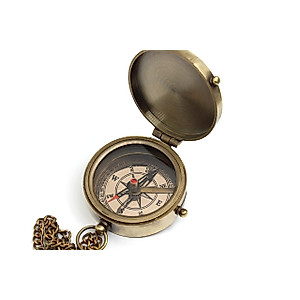 Second Star to The Right J. M. Barrie, Peter Pan Engraved Brass Compass for Anniversary, Birthday, Graduation Day, Confirmation Gift, Valentine Gift Parting Gift with Wooden Case.