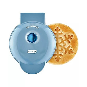 Snowflake Mini Waffle Maker Metallic Blue