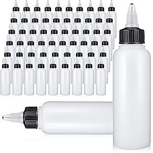 60 Pieces Plastic Squeeze Bottles 4 oz Condiment Dispensing Bottles with Twist Top Cap Sauce Squirt Empty Squeeze Bottles for Condiment Cookie Decorating Sauces Arts Crafts Lab Oil