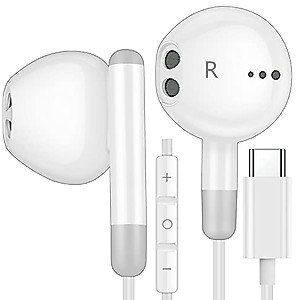 USB C Headphones, USB Type C Earphones HiFi Stereo USB C Wired Earbuds with Microphone Volume Control Noise Canceling for iPad Pro, Samsung S23 Ultra S22 S21 S20 FE Note20, Pixel 7 6 5, OnePlus 10