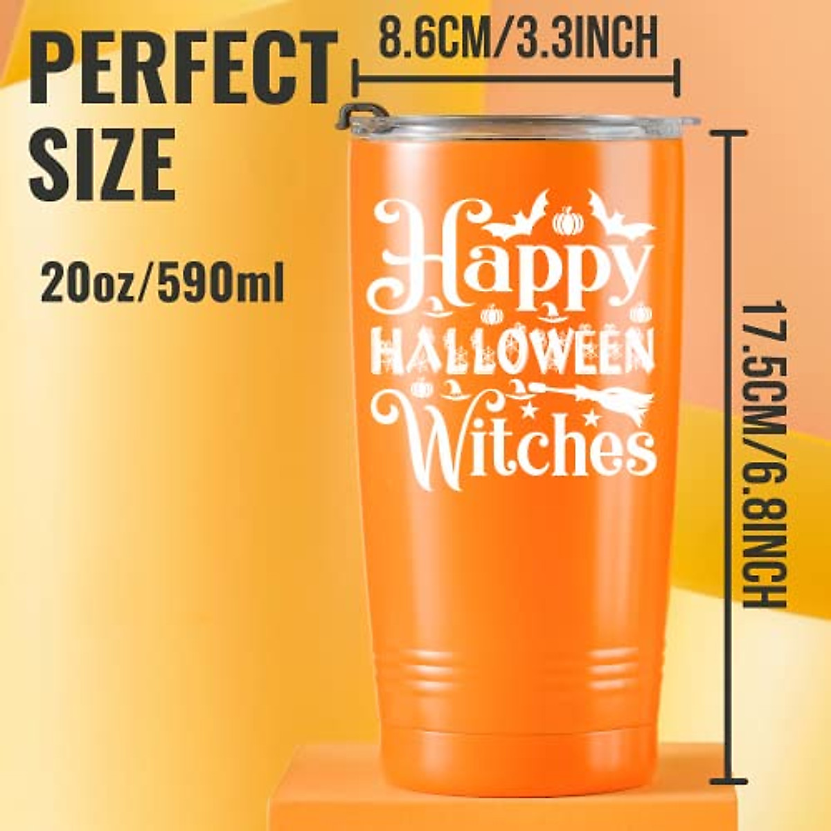 Onebttl Halloween Gifts for Women, Hostess, 20oz Travel Tumbler, Funny Cup for Halloween Lovers, Party's Owner, Party Supplies - Halloween Witches