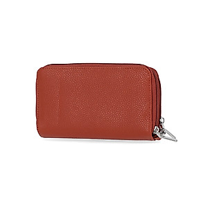 Mundi Sierra RFID Leather Clutch Organizer Wallet with Removable Wristlet, Cognac