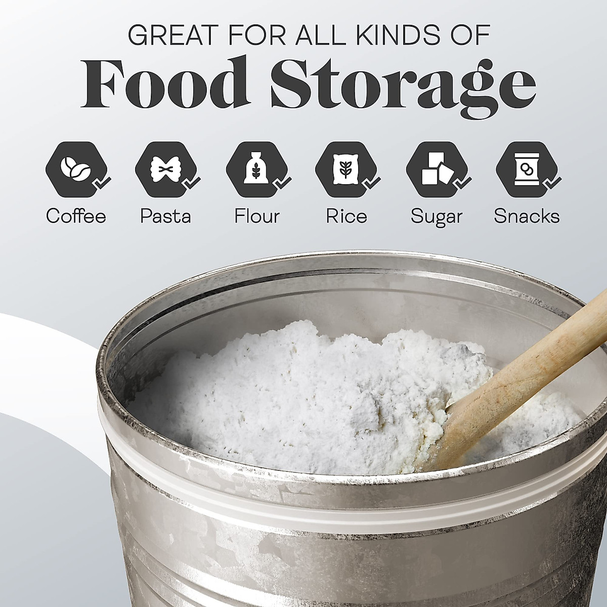 Amici Home Farmhouse Galvanized Canister Canister-76 oz, 76 oz, Gray