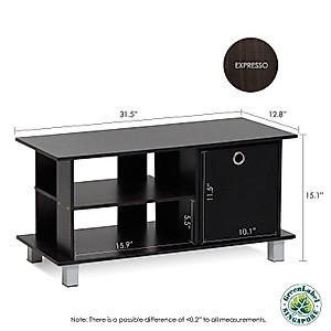 Furinno Simplistic TV Entertainment Center, Espresso/Black