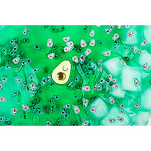 JAiiMen Slime Kit - 3 Pack Jelly Cube Clear Crunchy Slime with Avocado, Honeycomb and Lavender Bear Charms, Preppy and Aesthetic Stuff, Cute Stress Toys and Cool Birthday Gifts for Girls and Boys