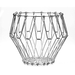 G&D GD Fruit Basket Stainless Steel Wire Fruit Bowl Vegetables Kitchen Utensil Holder Fruit Bowl Foldable Vegetable Tray Deformable Wire Fruit Basket and Serving Multipurpose for kitchen Living room