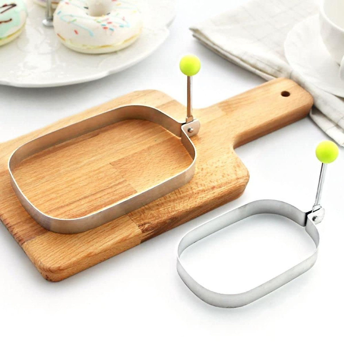 Egg Rings, Stainelss Steel Egg Cooking Rings, Rectangle Crumpet Ring Mold, Pancake Mold For Frying Eggs And Omelet(S)