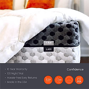 Layla 10” Copper Infused Memory Foam Mattress, Flippable One Side Soft - Other Side Medium Firm, 2 Free Memory Foam Pillows (King)