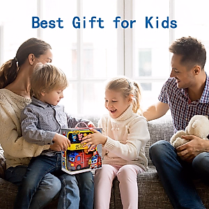 GO GO BUS STOP Fire Truck Action Figure Toy Vehicle Playsets, Cartoon Kids Play Truck with Rescue Ladder, No Sharp Edges, Safe and Durable Materials, Birthday Gift for Boys and Girls