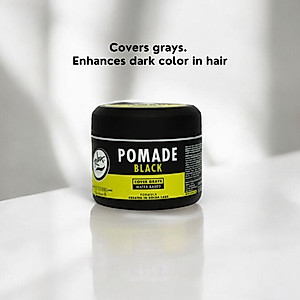 Rolda Black Pomade - Medium Hold With Radiant Shine - Grey Hair Coverage - Water-Based, All-Day, Flake-Free Formula
