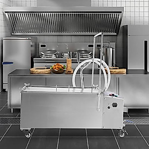 VEVOR Mobile Fryer Filter, 300W Oil Filtration System with 5 L/min Flow Rate, Frying Oil Filtering System with 10 L/min Pump Wheels Oil Hose, 110V/60Hz (58L)