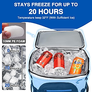 Heytrip Cooler Backpack 36 Cans Insulated Cooler Bag with Sternum Strap, Keep Freeze for 20 Hours, Waterproof & Leak-Proof Cooler with Multi-Compartments(White)