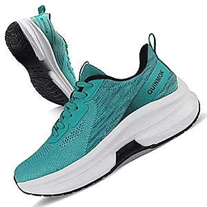QUINMOK Womens Walking Tennis Running Shoes Slip On Cushion Light Casual Sneakers for Gym Travel Work Shoes