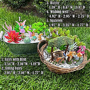 Mood Lab Fairy Garden - Miniature Figurines and Accessories Wishing Well Set of 5 pcs - Fairies Statue Kit