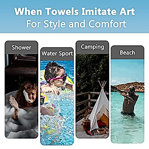 FEERNICH Microfiber Beach Towels 2 Packs, Oversized Quick Super Absorbent Towels for Adults, (72" x 36") Lightweight Thin Towels for Swimming Beach Camping