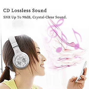 Bluedio H Plus Turbine Wireless Bluetooth 5.0 Stereo Headphones with Mic/Micro SD Card Slot/FM Radio, Black