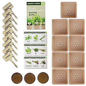 Window Herb Garden - Indoor 9 Herb Starter Kit - Unique Gardening Gifts for Women & Men, Mom, Her - Kitchen Windowsill Growing Kit - Grow 9 Plants - Best Unusual Birthday Christmas Gift for Cooking