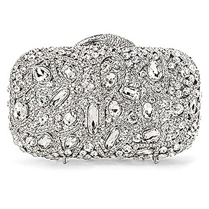 MOSSMON Luxury Crystal Clutch Rhinestones Evening Bag (silver)