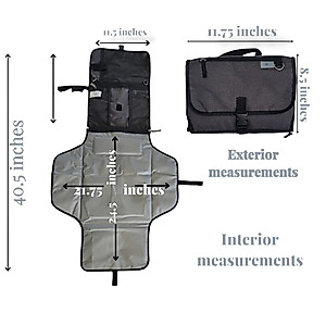 Portable Changing Pad–Grey-Convenient 2 in 1 Travel Diaper Changing Station Bag