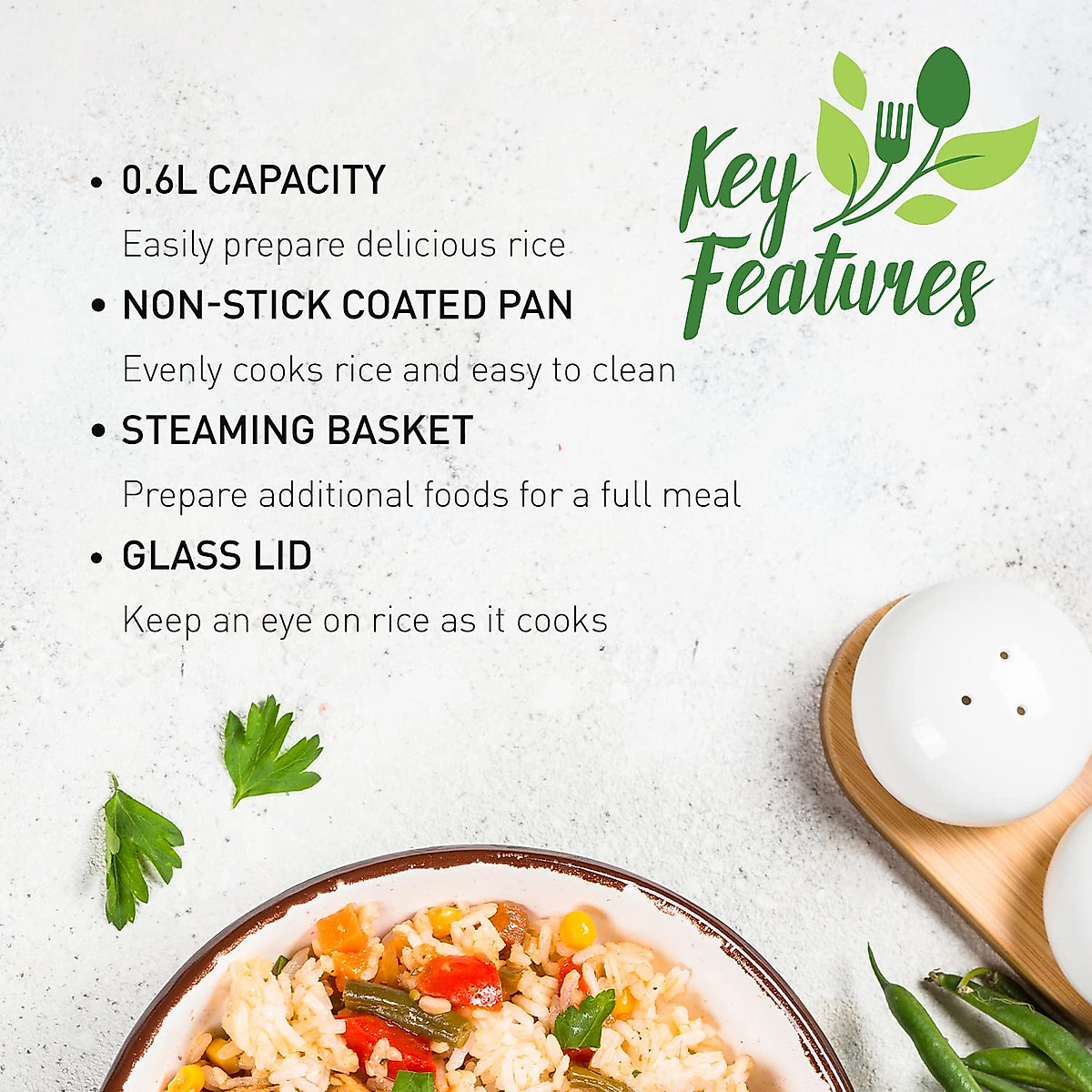 Panasonic SRG06FGE 3 Cup Rice Cooker and Steamer, White