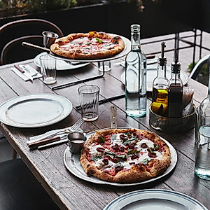 Tiger Chef Pizza Stand and Pizza Pan Set: Two Pizza Stands for Tables, Two 12 inch Pizza Pans and Pan Gripper