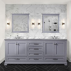 Lexora Dukes 80 in. W x 22 in. D Dark Grey Double Bath Vanity