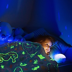 FORESTAR Glow in The Dark Blanket for Girls Boys, Halloween Christmas Birthday Gifts for Kids, Soft Warm Furry Throw Blanket, 50"×60"