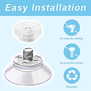 YAFIYGI 12 Pack Small Suction Cups 1 Inch Mini Suction Cup with M5 Screw Clear PVC Sucker Pads Extra Strong Suction Cup Glass Holder with Screw Nut for Bathroom Window Car Shade Rubber Included